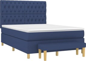 Box spring postel s matrací modrá 140x190 cm textil 3137395
