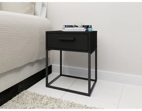 Noční stolek Cypis 3, Barva: černá / bílá