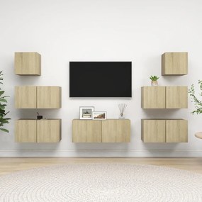 7dílný set TV skříněk dub sonoma kompozitní dřevo 3079027