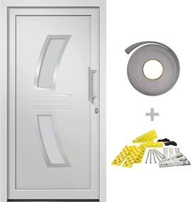 vidaXL Vchodové dveře 88 x 200 cm [3057565] Barva: Bílá