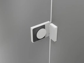 Mexen Lunar-B L, sklápěcí sprchový kout levý 90 x 70 cm, 8mm čiré sklo, bílý profil, 832L-090-070-20-00-L