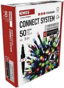 Propojovací vánoční řetěz bez zdroje EMOS Connecting D1AM02 ZY2176 50LED 5m multicolor