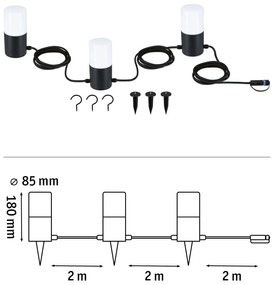 Paulmann 94761 Plug&Shine Tubs, venkovní univerzální rětěz 3xE14,  IP44