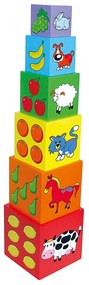 Dřevěná edukační pyramida kostky pro děti Viga Barva: multicolor