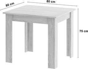 Jídelní set 1 + 4, stůl MADO ARTISAN 80x80 + židle BALI MARK černá