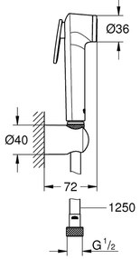 Grohe Tempesta-F Trigger Spray 30 - Set s držákem na stěnu 1 proud, chrom 27513001