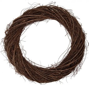 Přírodní hnědý proutěný věnec Woodly XL - Ø 55*6 cm