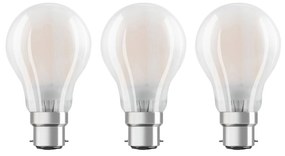 OSRAM LED žárovka B22d Classic 827 6,5W 3ks matná