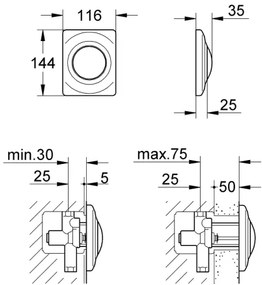 GROHE 37018SH0 - Ovládací tlačítko SURF 116 × 144 mm bílá