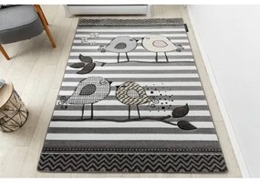 koberec PETIT PTÁCI, šedý velikost 120x170 cm | krásné koberce cz