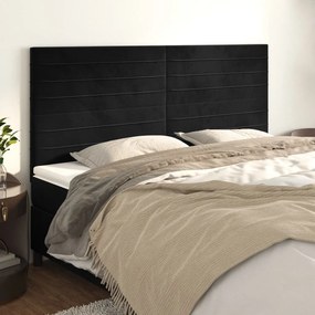 Čelo postele černé 180x5x118/128 cm sametové 3116534
