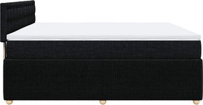 Box spring postel s matrací černá 200x200 cm textil 3289879