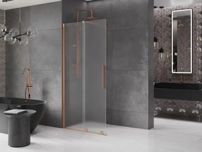 Mexen Velar, sprchová zástěna s posuvnými dveřmi Walk-in 100 x 200 cm, 8mm sklo námraza, měděná matná, 871-100-000-33-65