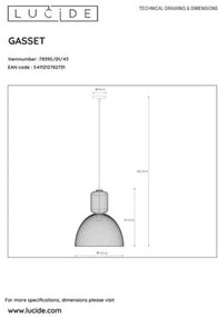 Lucide 78395/01/43 - Lustr na lanku GASSET 1xE27/60W/230V hnědá