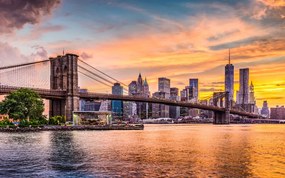 Vícedílný obraz New York City Panoramatická Krajina Nedostatek Nedostatek Přírodní plátno 240x150