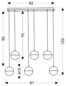 LED Lustr na lanku FURNI 6xLED/5W/230V