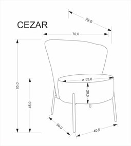 Čalouněné designové křeslo CEZAR béžové