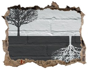 Wallmuralia Díra 3D fototapeta nástěnná Stromy na zdi 95x64 cm
