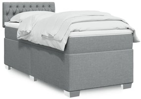 Box spring postel s matrací světle šedý 100 x 200 cm textil 3288106