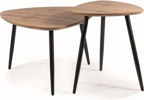 Sada 2 ks konferenčních stolků Twin dub artisan/černá