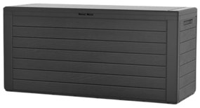 Prosperplast Zahradní úložný box WOODEBOX, 280L, 120x46x57cm, antracitová