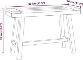 Lavice 80 cm masivní teakové dřevo 340742