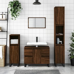 vidaXL Koupelnová skříňka 80 x 33 x 60 cm kompozitní dřevo [831664] Barva: hnědý dub