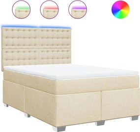 Box spring postel s matrací krémová 140x200 cm textil 3292830