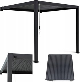 Zahradní nástěnná pergola Aluminiová Antracit 3x4 300x400 Nastavitelná