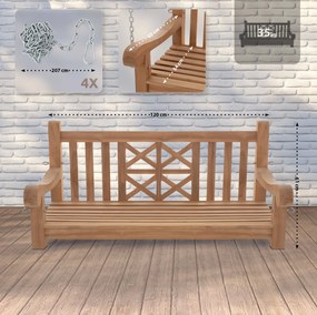 Houpací lavice Farm 120 cm – teaková