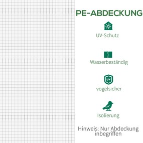 Outsunny náhradní fólie náhradní kryt 600 x 300 x 200 cm s předními dveřmi, 12 oken skleníková fólie odolná proti roztržení, zahradní fólie pro sklen…