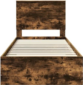 Rám postele s čelo Kouřový dub 100 x 200 cm Kompozitní dřevo 3409689