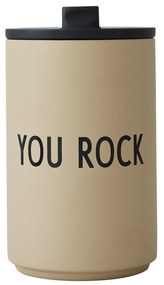 DESIGN LETTERS Termo hrnek You Rock 350 ml, béžová barva