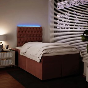 Box spring postel s matrací růžová 120 x 200 cm samet 3293193