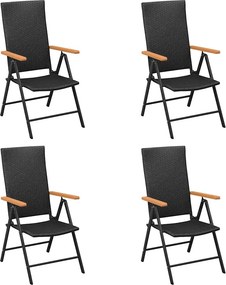 5dílný zahradní jídelní set černý a hnědý polyratan 3156520