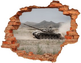 Wallmuralia Fototapeta díra na zeď Tank na poušti 90x70 cm