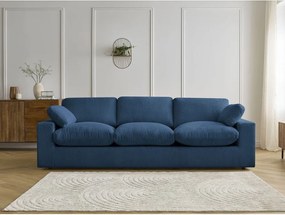 Modrá manšestrová pohovka 250 cm Belair – Bobochic Paris