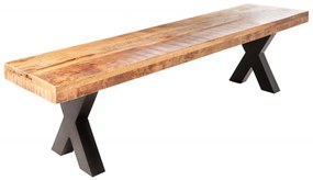 Přírodní dřevěná jídelní lavice Iron Craft 160 cm