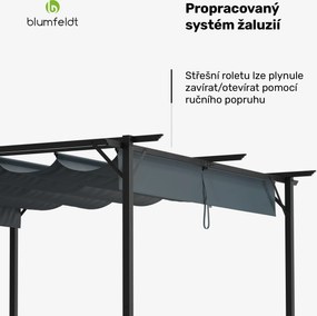 Blumfeldt Pantheon Robust Pergola, 3x3 m práškově lakovaná ocel odolná vůči povětrnostním vlivům