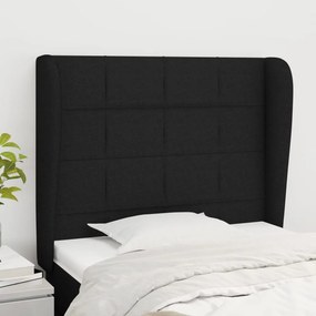 Čelo postele typu ušák černé 103x23x118/128 cm textil 3117948