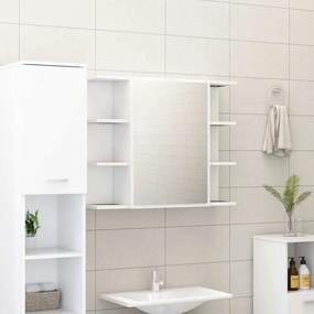 vidaXL Koupelnová skříňka se zrcadlem 80 x 20,5 x 64 dřevotříska [802612] Barva: Bílá