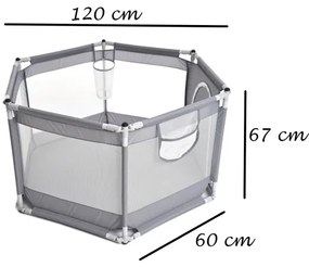 Hrací ohrádka 120 cm šedá