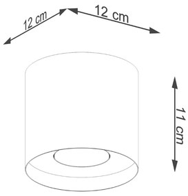 Stropní svítidlo Mika, 1x šedé kovové stínítko