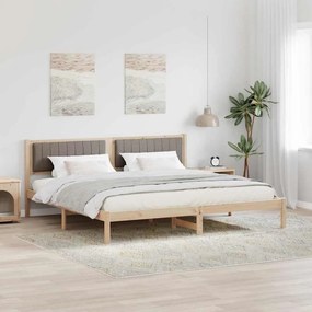 Rám postele s čelo Taupe 200 x 200 cm Masivní borové dřevo 3394241