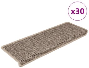 Samolepicí rohože na schody Sisal-Look 30 ks Tmavě béžová 3365890