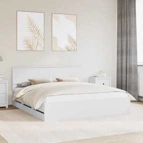 Rám postele se zásuvkou Bílá 180 x 200 cm Inženýrské dřevo 3407956