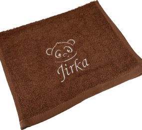 Ručník Panda s vlastním jménem nebo textem Barva: Tmavě šedá, Velikost ručníku: 50x100cm
