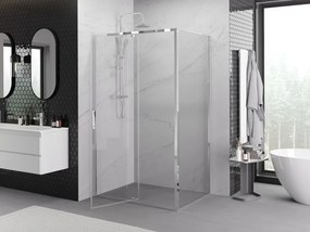 Mexen Exo, výklopný sprchový kout 160 x 110 cm, čiré sklo, chromový profil, 819-160-110-01-00