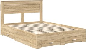 Rám postele s čelo Sonoma dub 140 x 190 cm Kompozitní dřevo 3409981