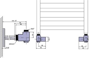 Sapho Cube Combi připojovací sada ventilů ruční rohová pravá chrom CP561S